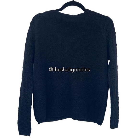 Sezane | Sweaters | Sezane Garance Jumper Black Knit Cardigan Mohair ...